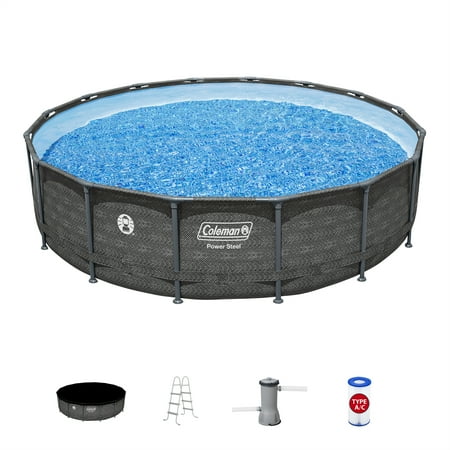 Coleman Power Steel 16 ft. x 42 in. Round Above Ground Pool Set ...