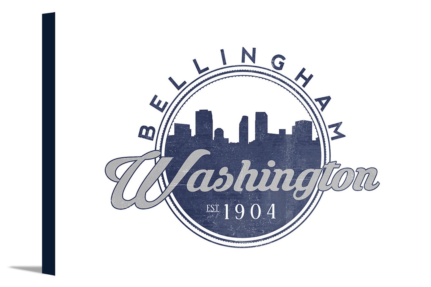 Bellingham, Washington - Skyline Seal (Blue) - Lantern Press Artwork ...