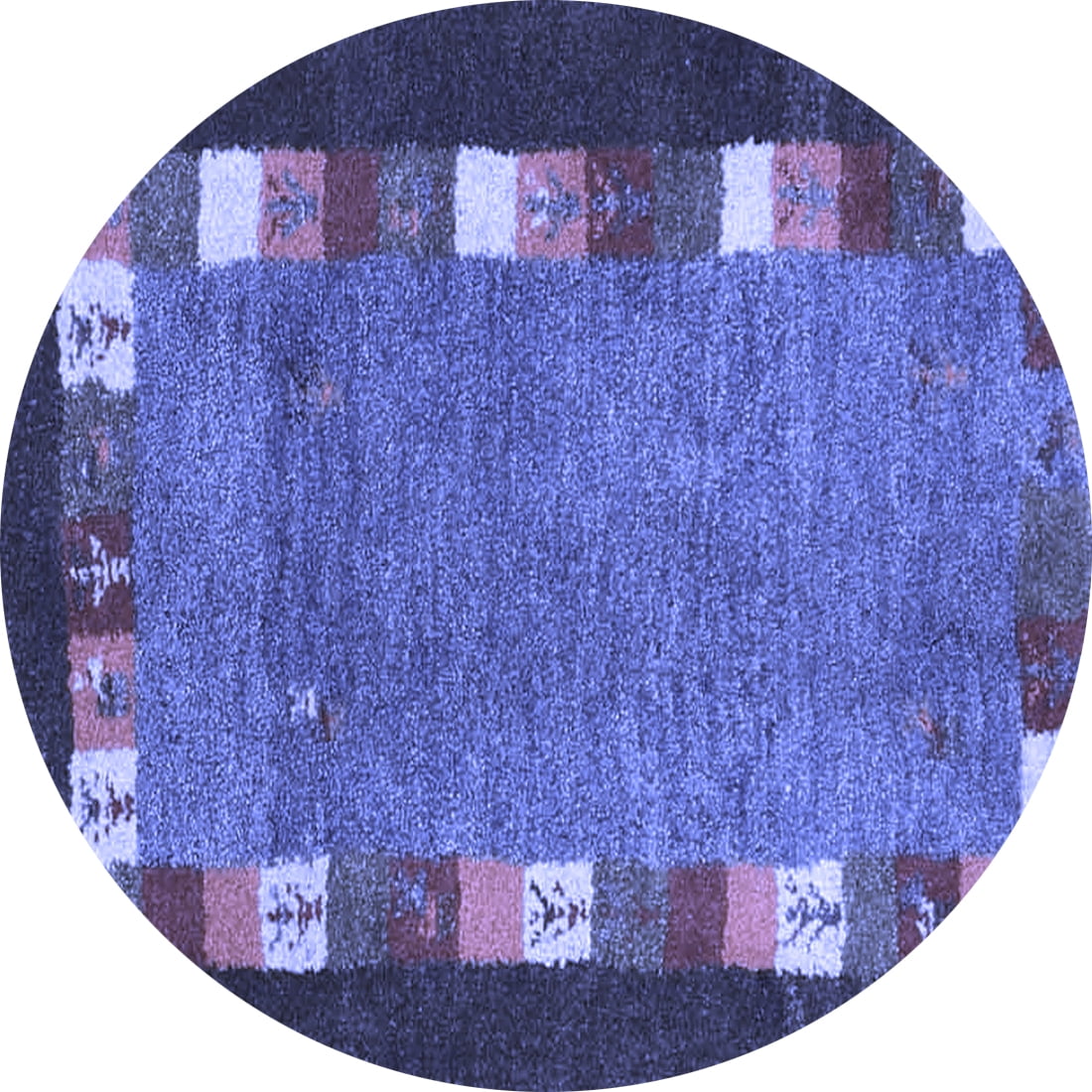 Ahgly Company Indoor Round Abstract Blue Contemporary Area Rugs, 8 ...