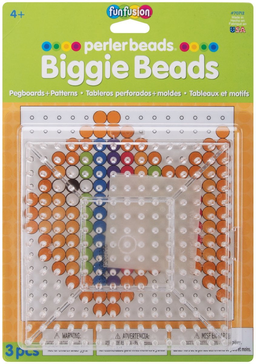 Perler Beads Clear Large Square Biggie Bead Pegboard 2 Pack - Walmart.com