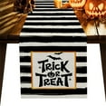 Cartoon Bat Halloween table flag black and white plaid table Runner ...