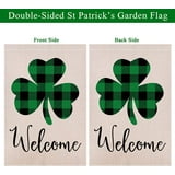 Newhomestyle St. Patrick's Day Garden Flag 12 x 18 inch Double-sided Lucky Clovers Welcome ...
