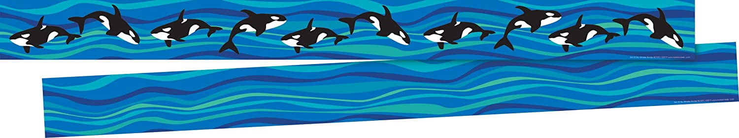 Barker Creek Double-Sided Border, Sea & Sky Orca Whales, for Bulletin ...