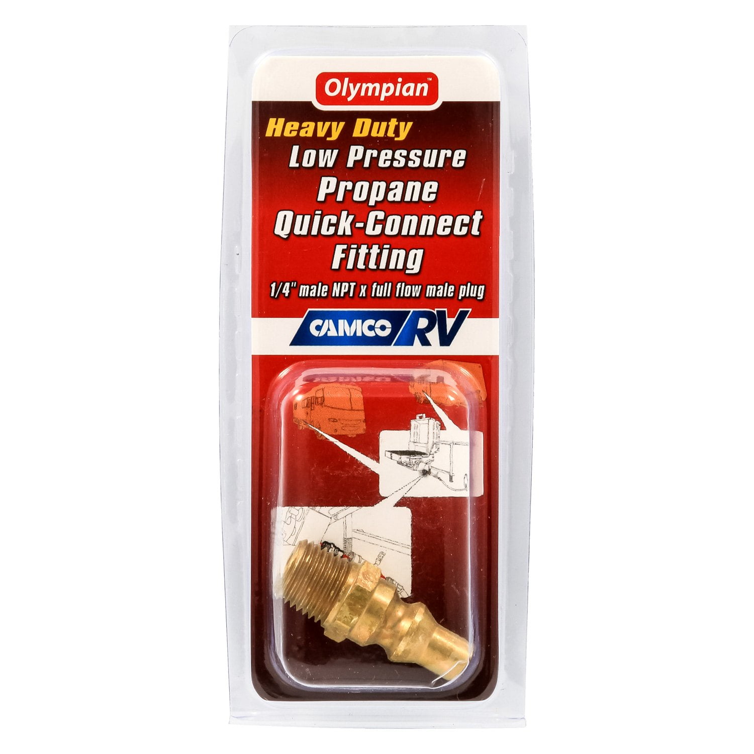 LP Quick Connect, 1/4" NPT x Full Flow Male Plug, Clamshell - Walmart.com