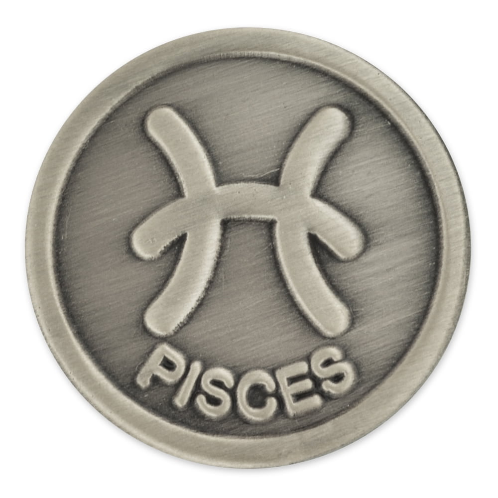 Antique Silver Pisces Zodiac Fish Symbol Lapel Pin - Walmart.com