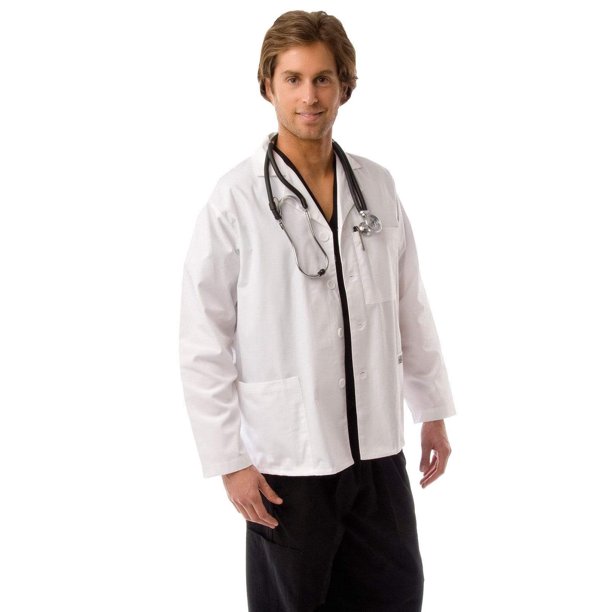 Men's Multi-Pocket Short Lab Coat Medical Uniform - Walmart.com