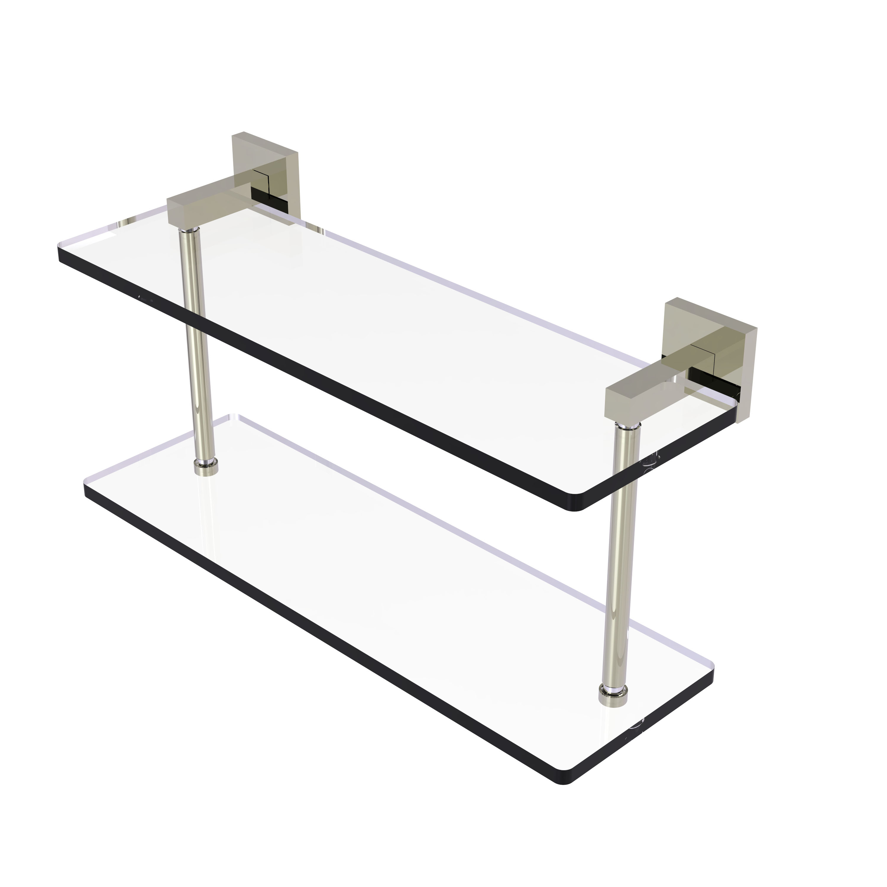 Montero Collection 16 Inch Two Tiered Glass Shelf - Walmart.com