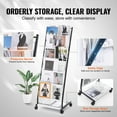 KFFKFF 6-Tier Brochure Display Rack 4 Wheels Magazine Literature ...