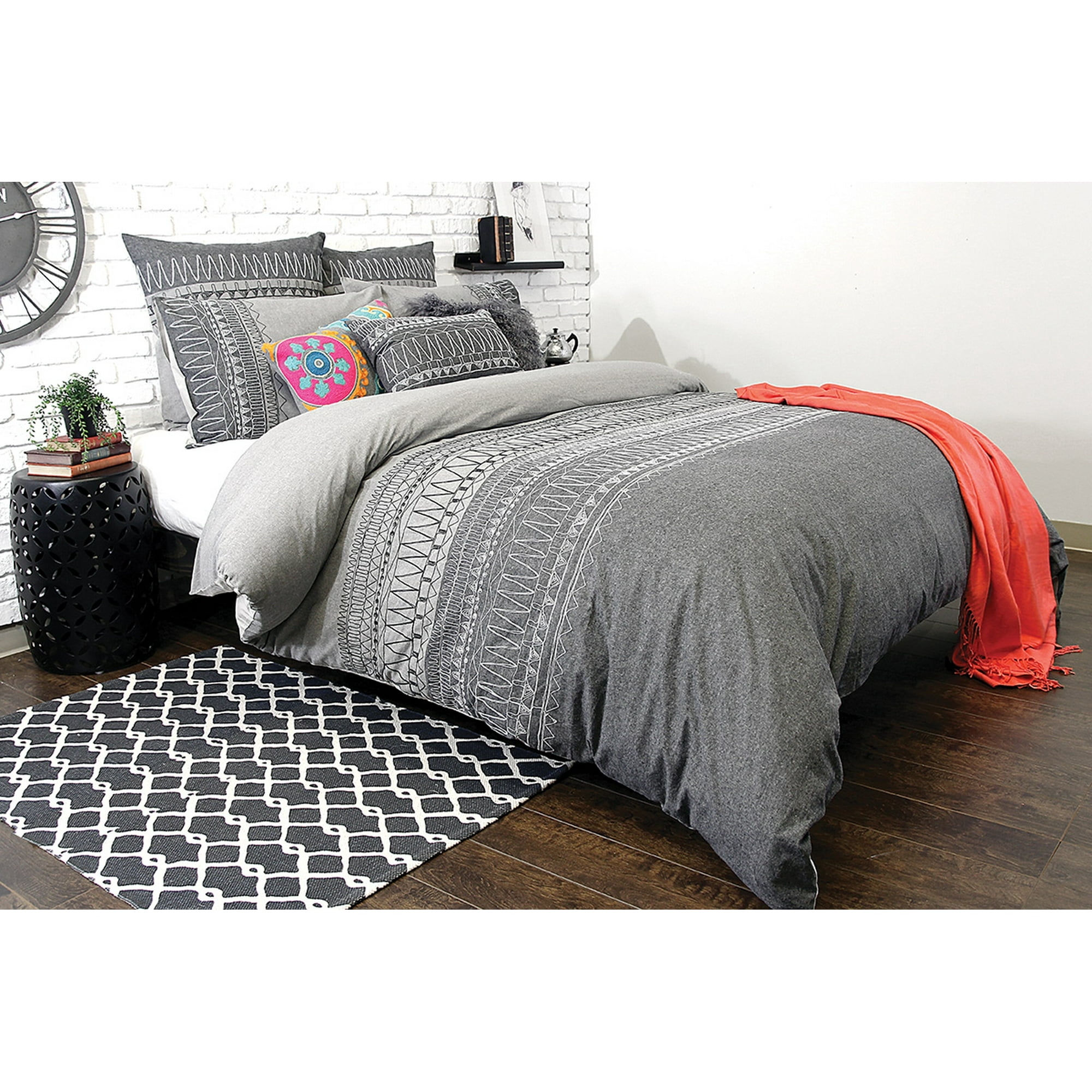 Click here for Alamode Home Zemora Grey Duvet Cover King King prices
