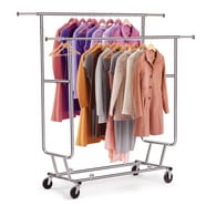 Econoco Round Clothing Rack with Rectangular Tubing Hangrail, 36 ...