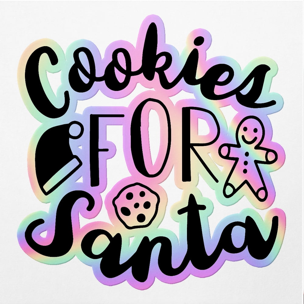Vinyl Stickers Decals Of Cookies Santa Christmas V3 - Apply On Any ...