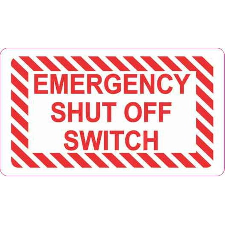 3.5 x 2 Emergency Shut Off Switch Sticker Vinyl Decal Sign Stickers ...