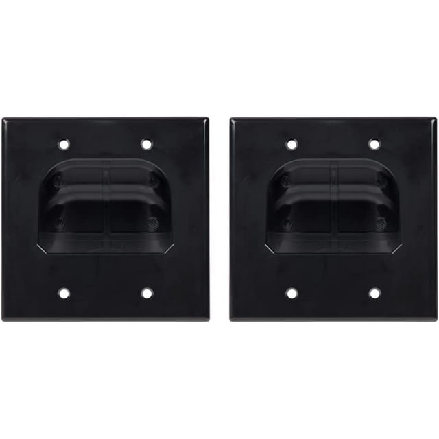 Buyer's Point Dual Gang Pass Through Wall Plate (Black) (2 Pack ...