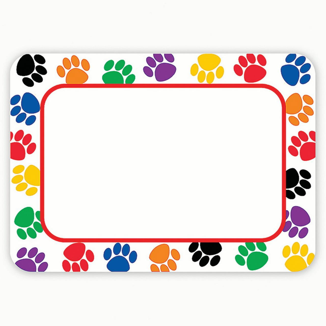 Colorful Paw Prints Name Tags, Pack of 36 | Bundle of 10 Packs ...