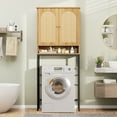 Vabches Rattan Toilet Storage Cabinet, Over The Rack Wood Cabinet with ...