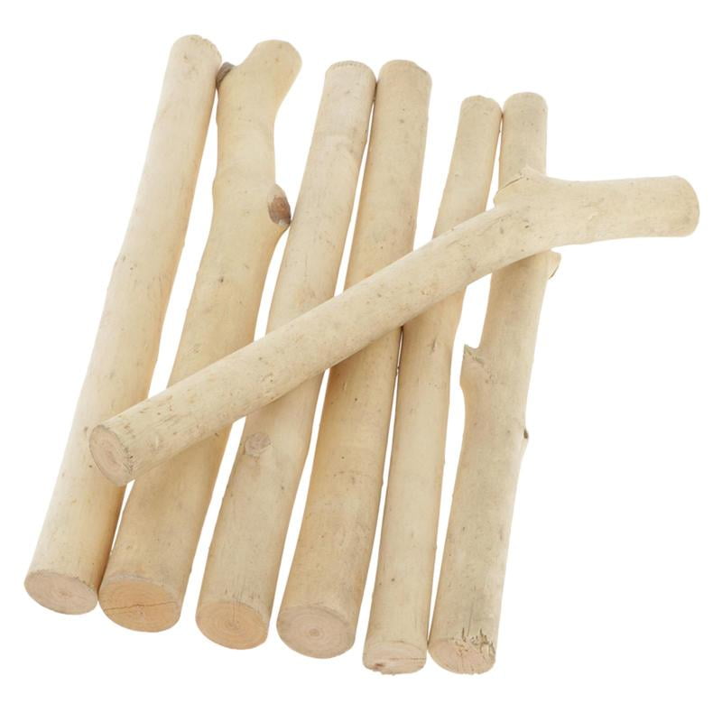 7pcs Wood Log Sticks Dowel Rods Wooden Pieces for DIY Crafts Photo ...