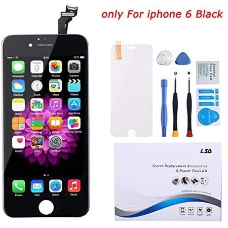 for iPhone 6 Screen Replacement Black 4.7inch,LCD Display Touch Screen ...