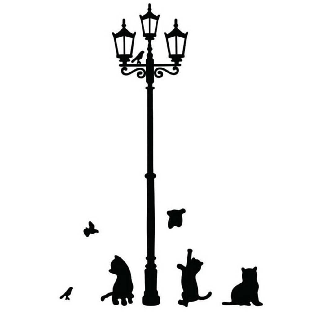 Eco friendly PVC Wall Stickers Decal Removable Black Cat Telegraph eco-friendly-pvc-wall-stickers-decal-removable-black-cat-telegraph