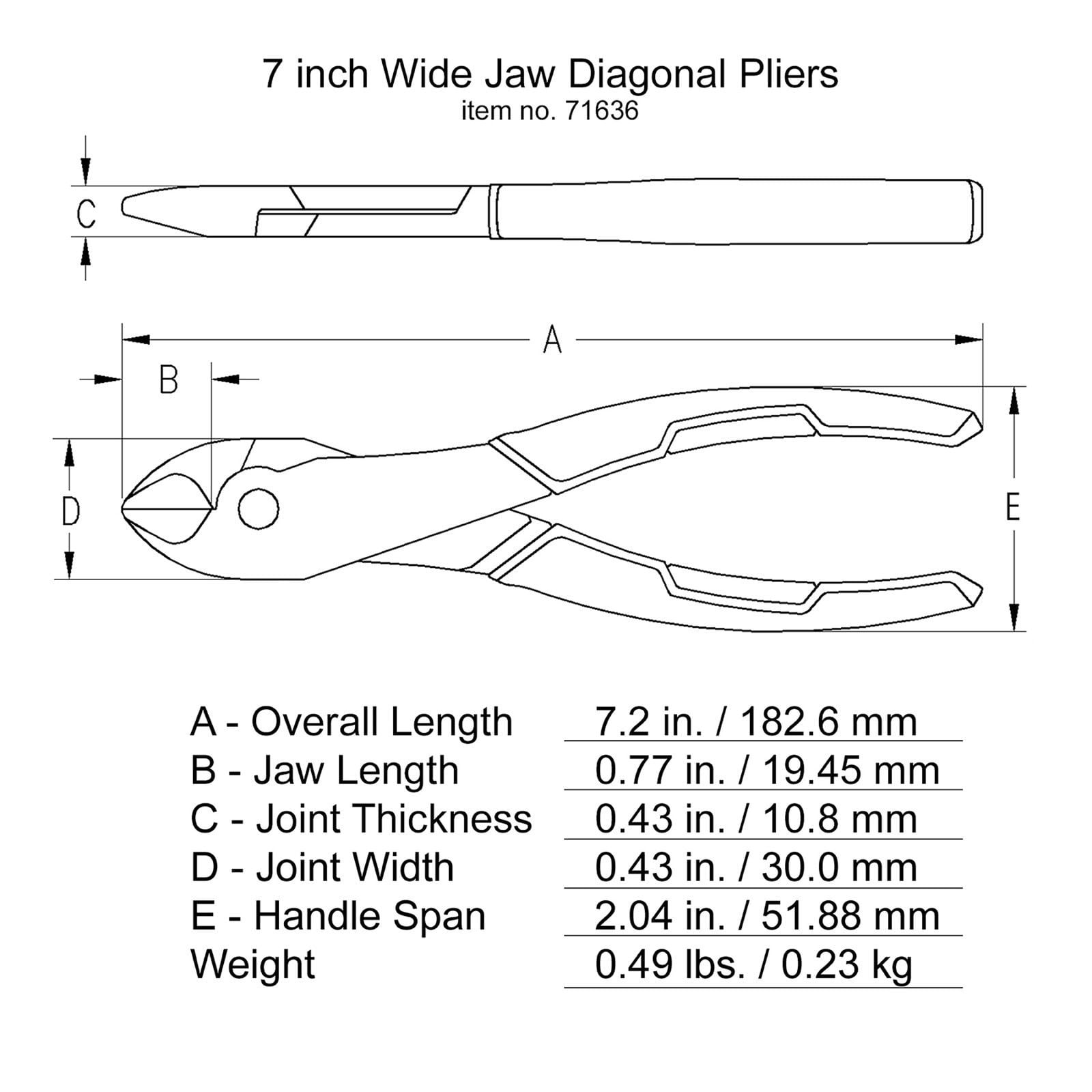 Diagonal Cutting Pliers Drawing