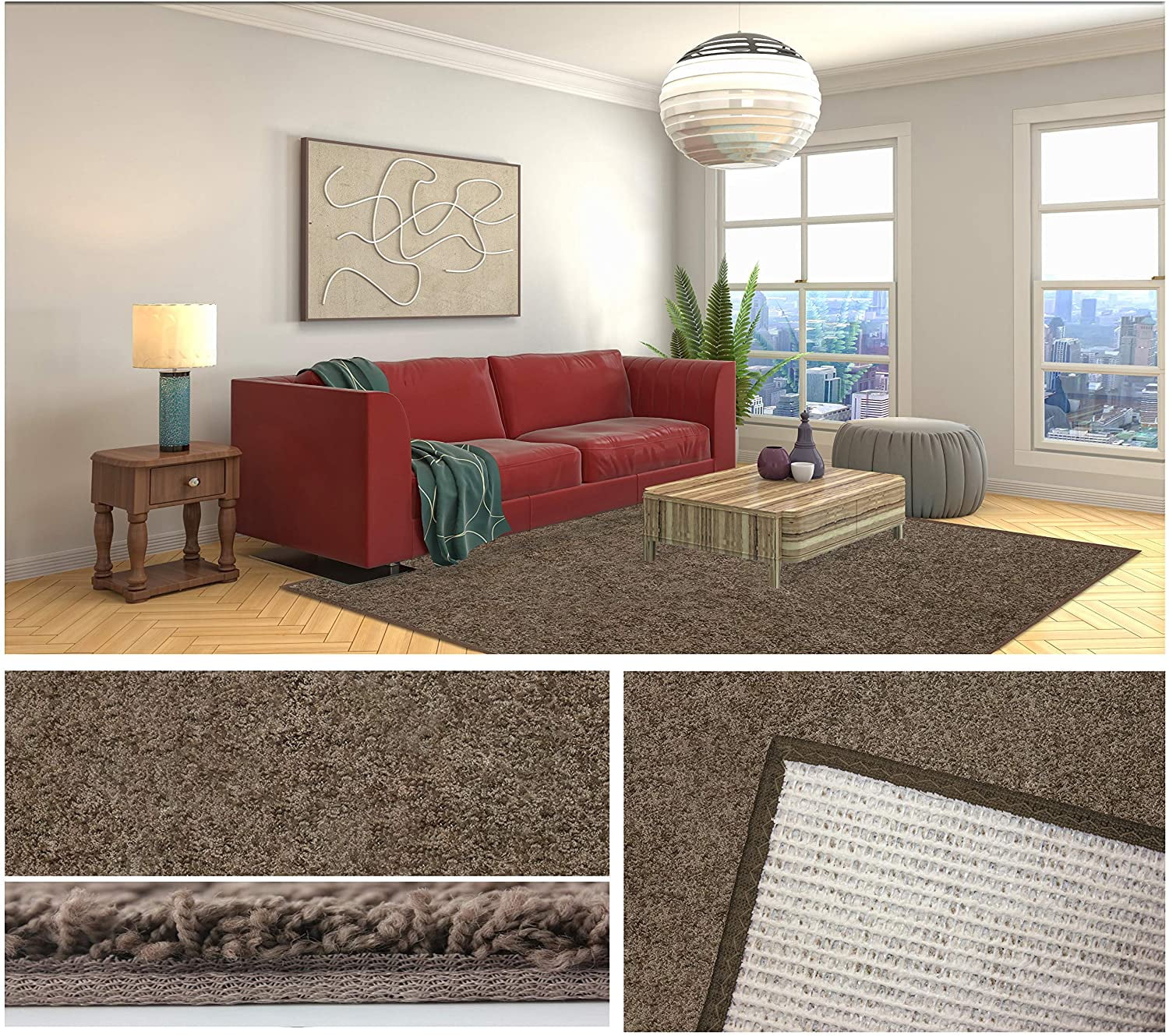 Koeckritz Rugs 25 oz Soft and Cozy Dark Latte Brown Area Rugs Available ...