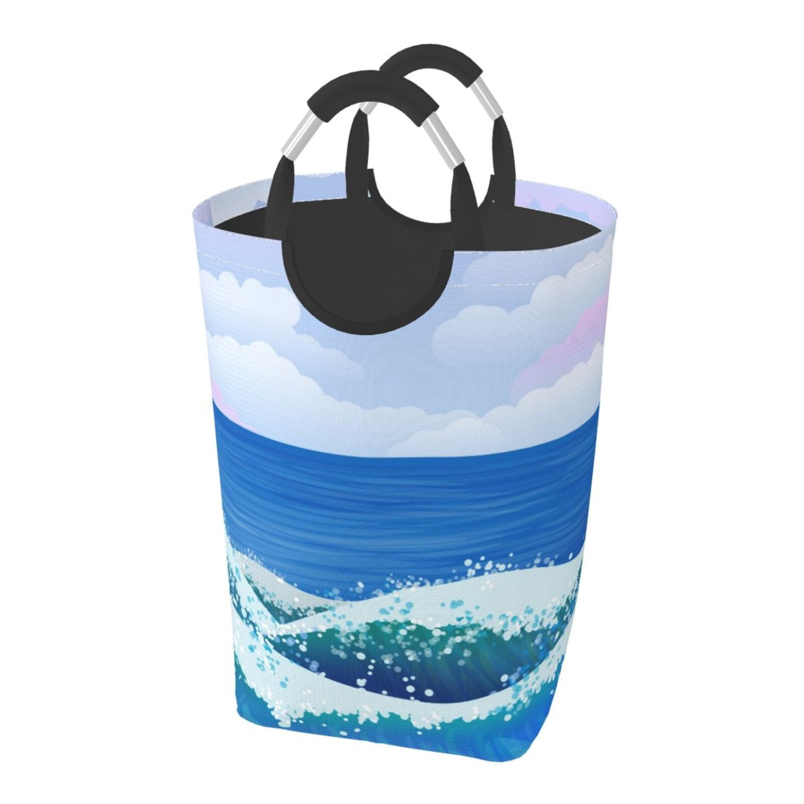 XMXY Ocean Sea Waves Rectangular Laundry Basket Organizer , Collapsible ...