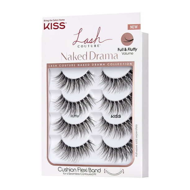 KISS Lash Couture Naked Drama Eyelashes Multipack, ‘Ruffle’, 4 Pairs ...