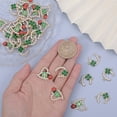 36Pcs 2 Styles Alloy Rhinestone Connector Charms with Enamel Light Gold ...