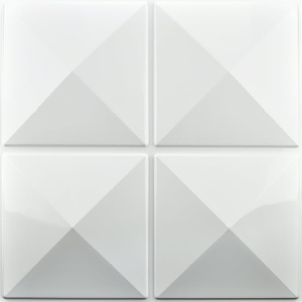 Art3d Pyramid Design 19.7 in. x 19.7 in. PVC 3D Wall Panel (12-Pack ...