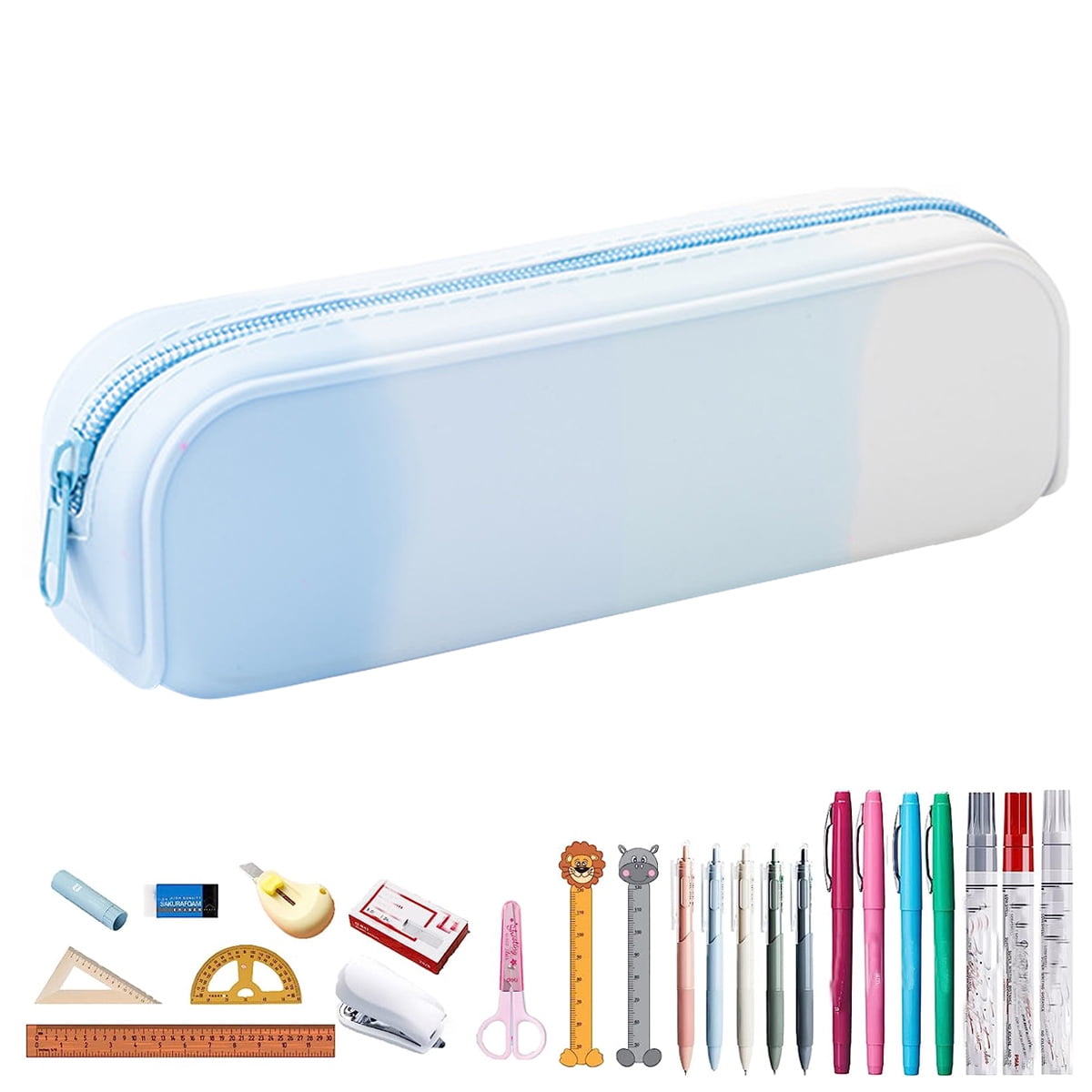 Silicone Pencil Case Pouch Bag, Stylish Simple Multifonction Organizer ...
