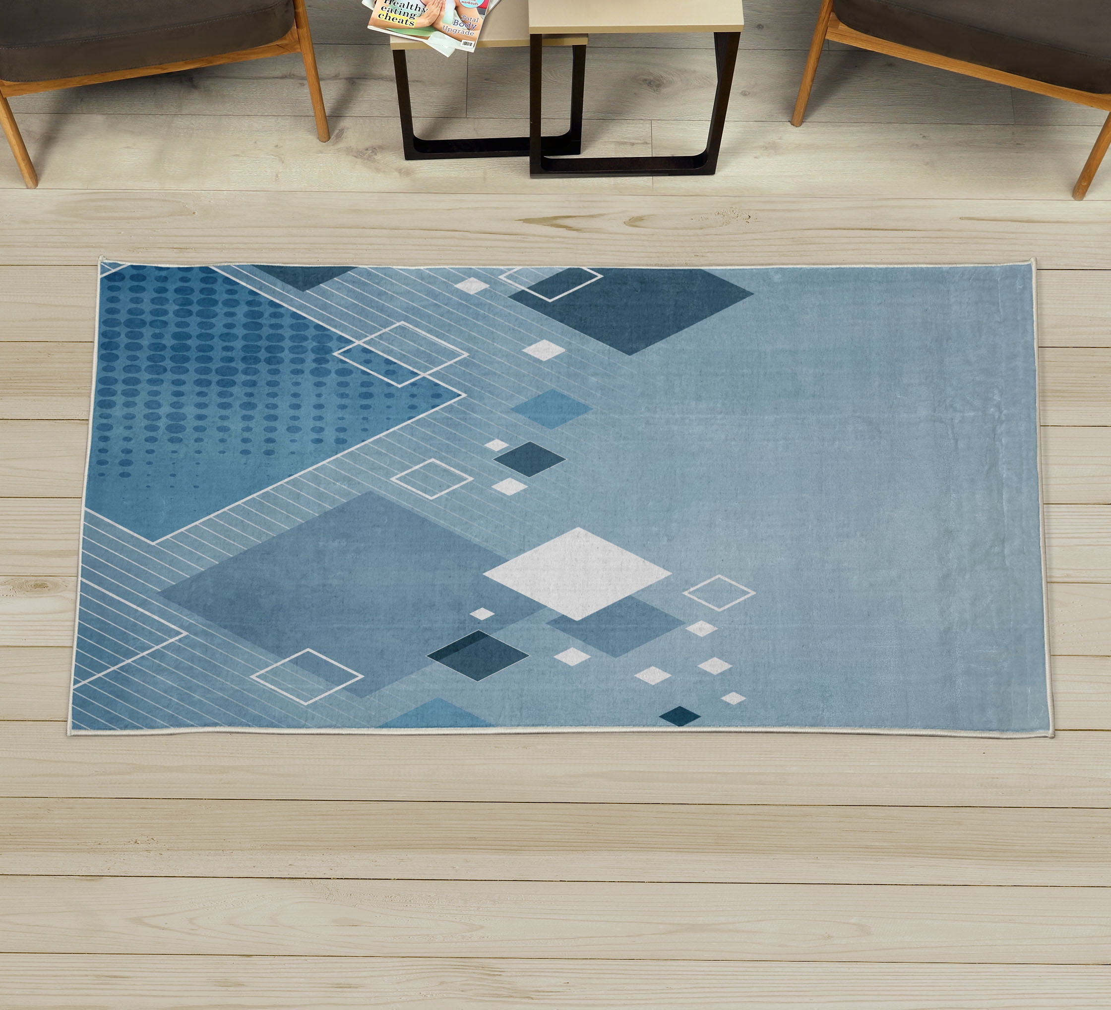 Abstract Decorative Rug, Geometric Composition Different Colored ...
