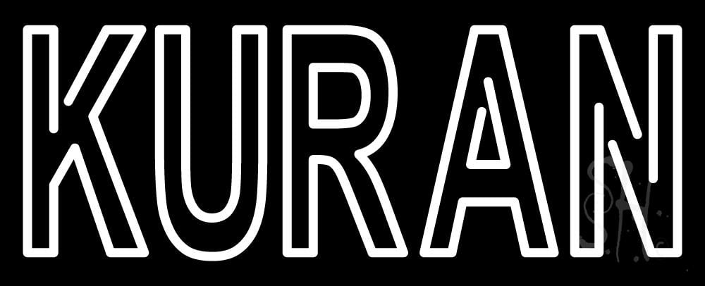 Kuran LED Neon Sign 10" Tall x 24" Wide - inches Black Square Cut ...