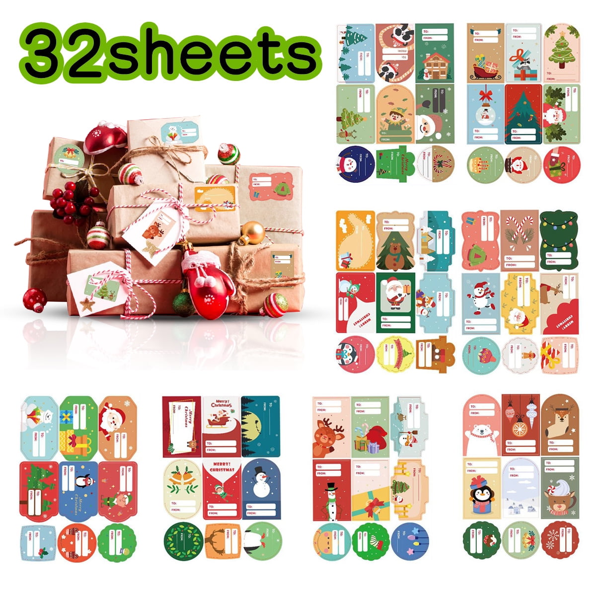 Christmas Gift Tags Stickers Christmas Name Tag Stickers Christmas Tags ...