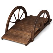 Shine Company Easy Assemble Yellow Cedar 3 Foot Backyard Garden Bridge ...