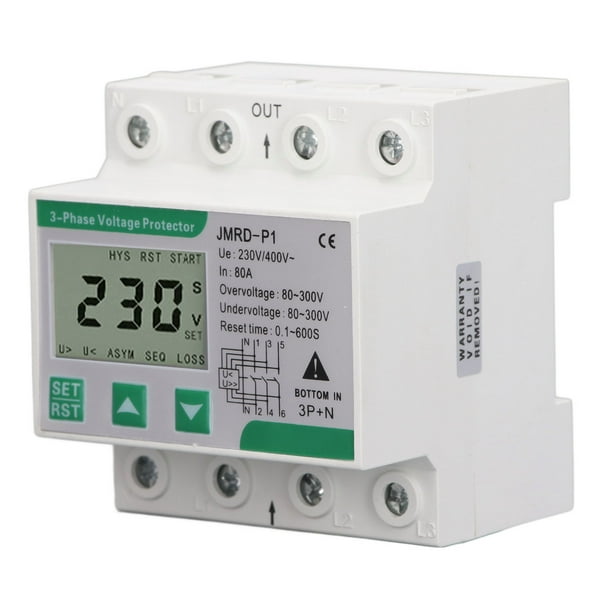 Protector De Voltaje, Trifásico Protector De Voltaje De 4 Cables Autorrecuperación Dispositivo ...