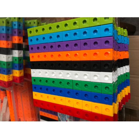 100Pcs Connection Square Building Blocks 10 Colors 2cm Intelligence Kid ...