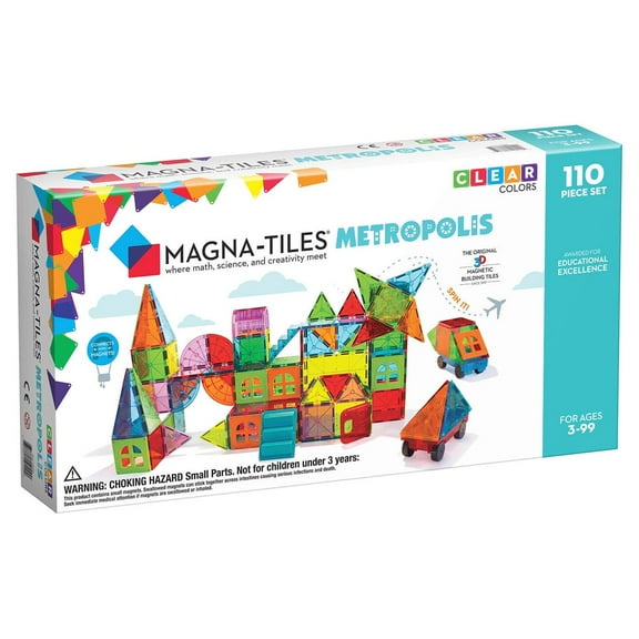 MAGNA-TILES Original Large 100-Piece Magnetic Building Set for Kids and ...