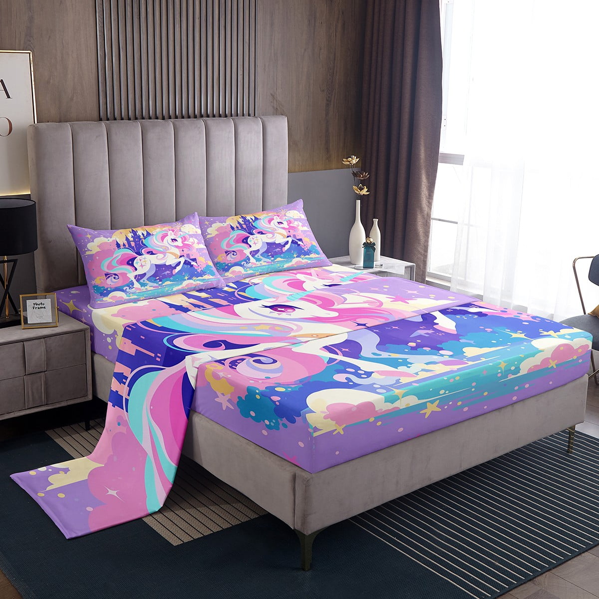 Click here for Yst Unicorn Bed Sheets Set Queen Size  Purple Rain... prices