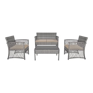 POLYWOOD Vineyard 4-Piece Bench Seating Set in Slate Grey - Walmart.com