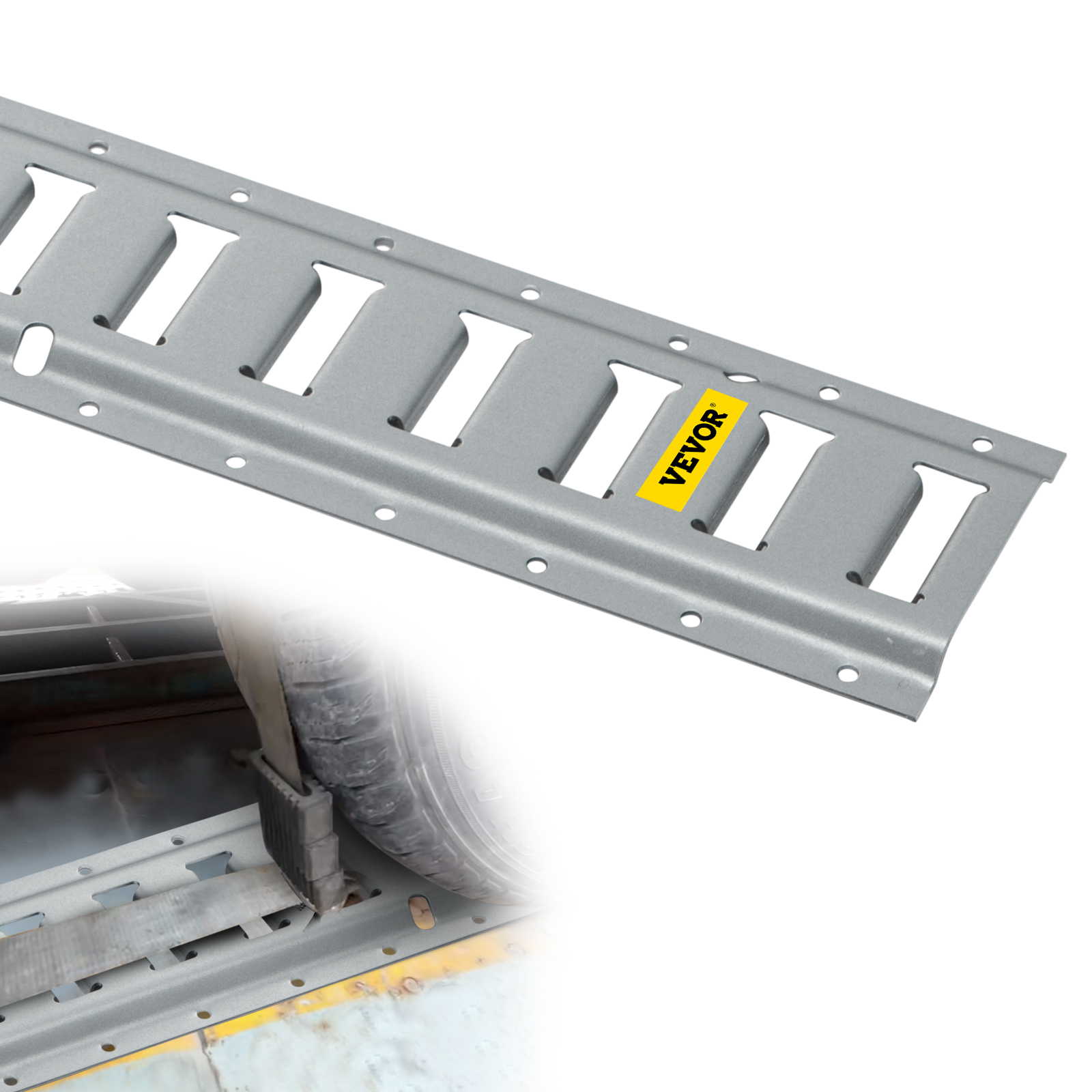 VEVOR E-Track Tie-Down Rail, 4Pcs 8ft Steel Rails w/ Standard 1"x2.5 ...