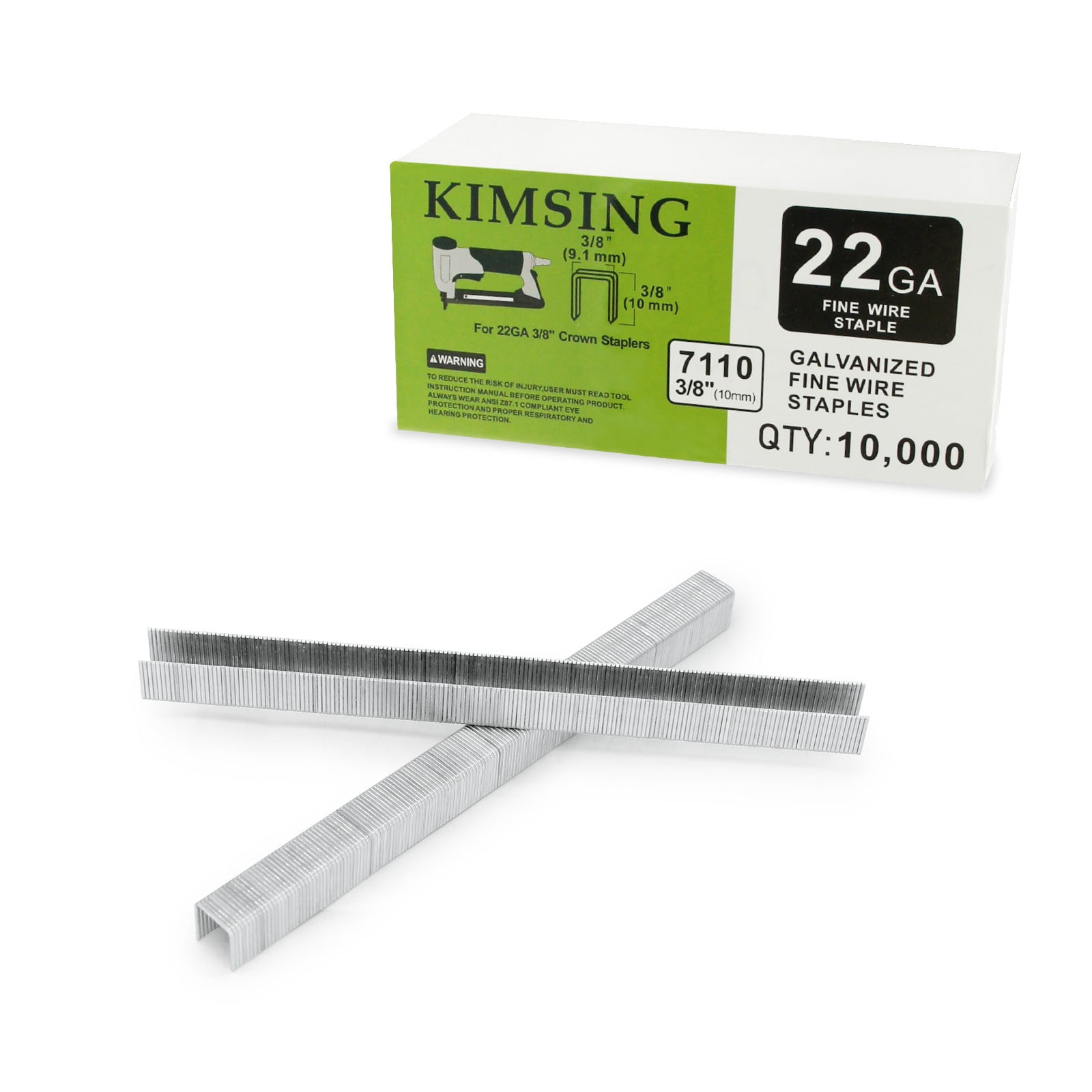 Kimsing 7110 22 Gauge 71 Series Galvanized Upholstery Staples, 3/8-inch ...