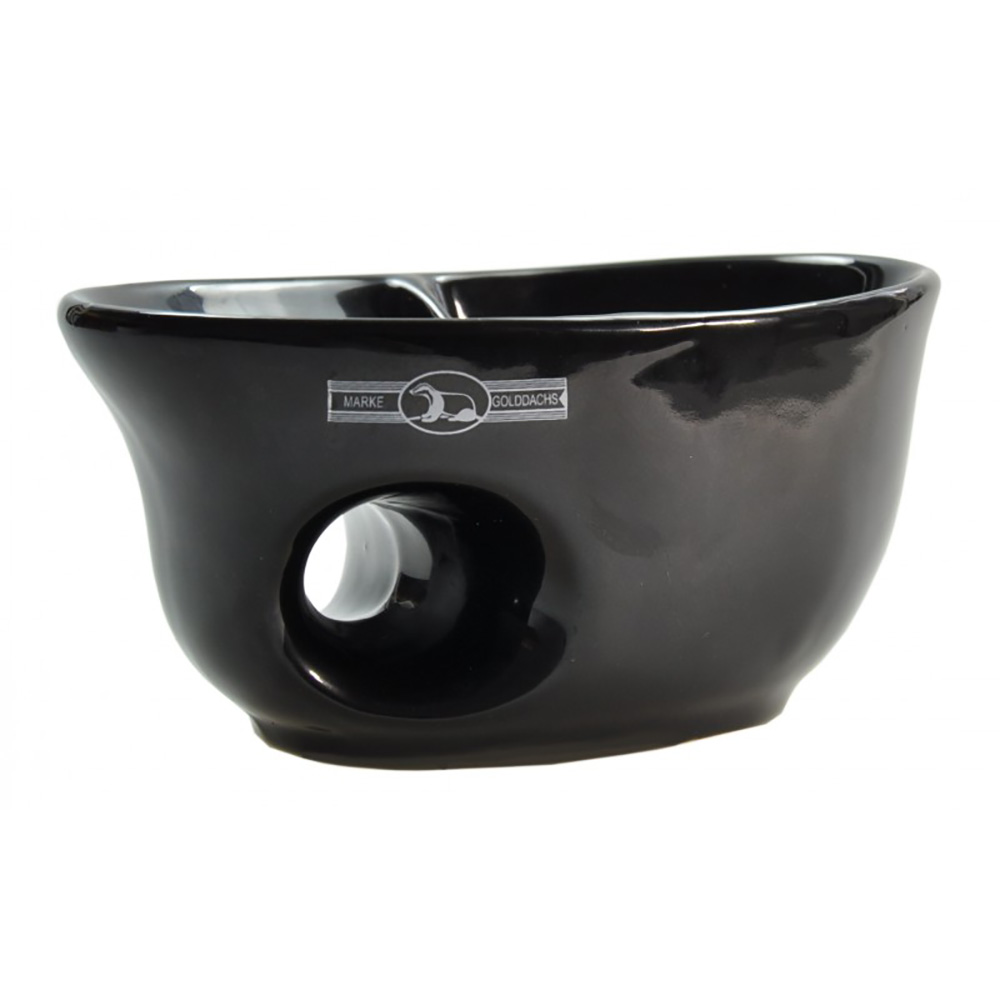 Golddachs Ceramic Shaving Mug with Brush Rest Black - Walmart.com
