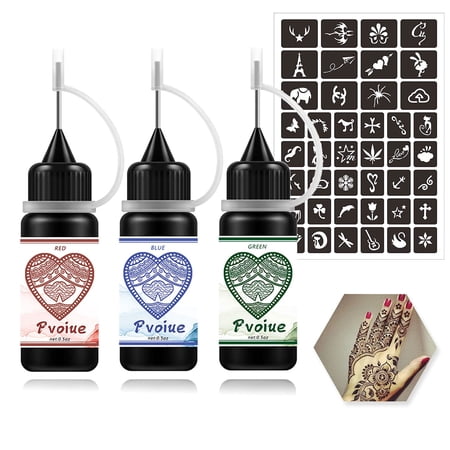 Temporary Tattoos Kit, Permanent Tattoo, 4 Pcs with Three Colors, DIY ...