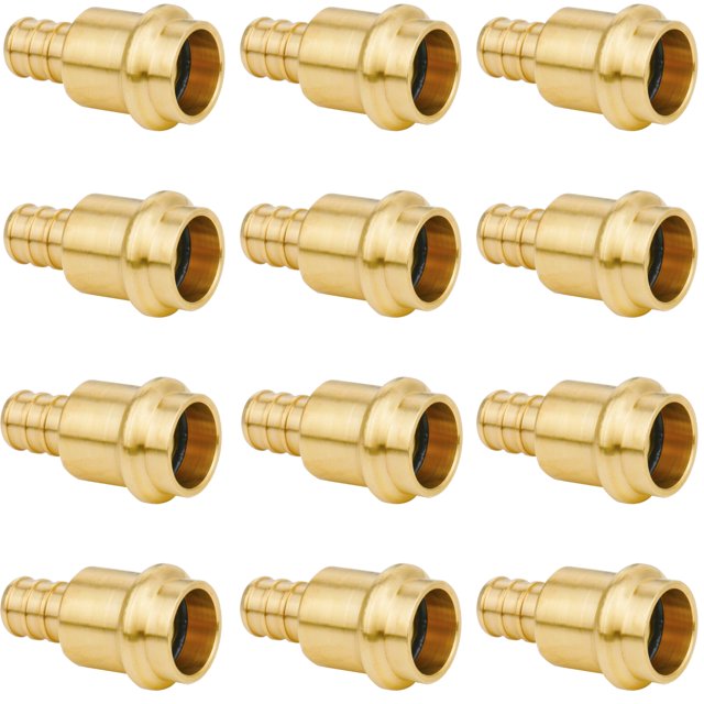 WHK 12 Pack 1/2" Press Propress x 1/2" PEX Adapter Crimp Fittings Brass ...