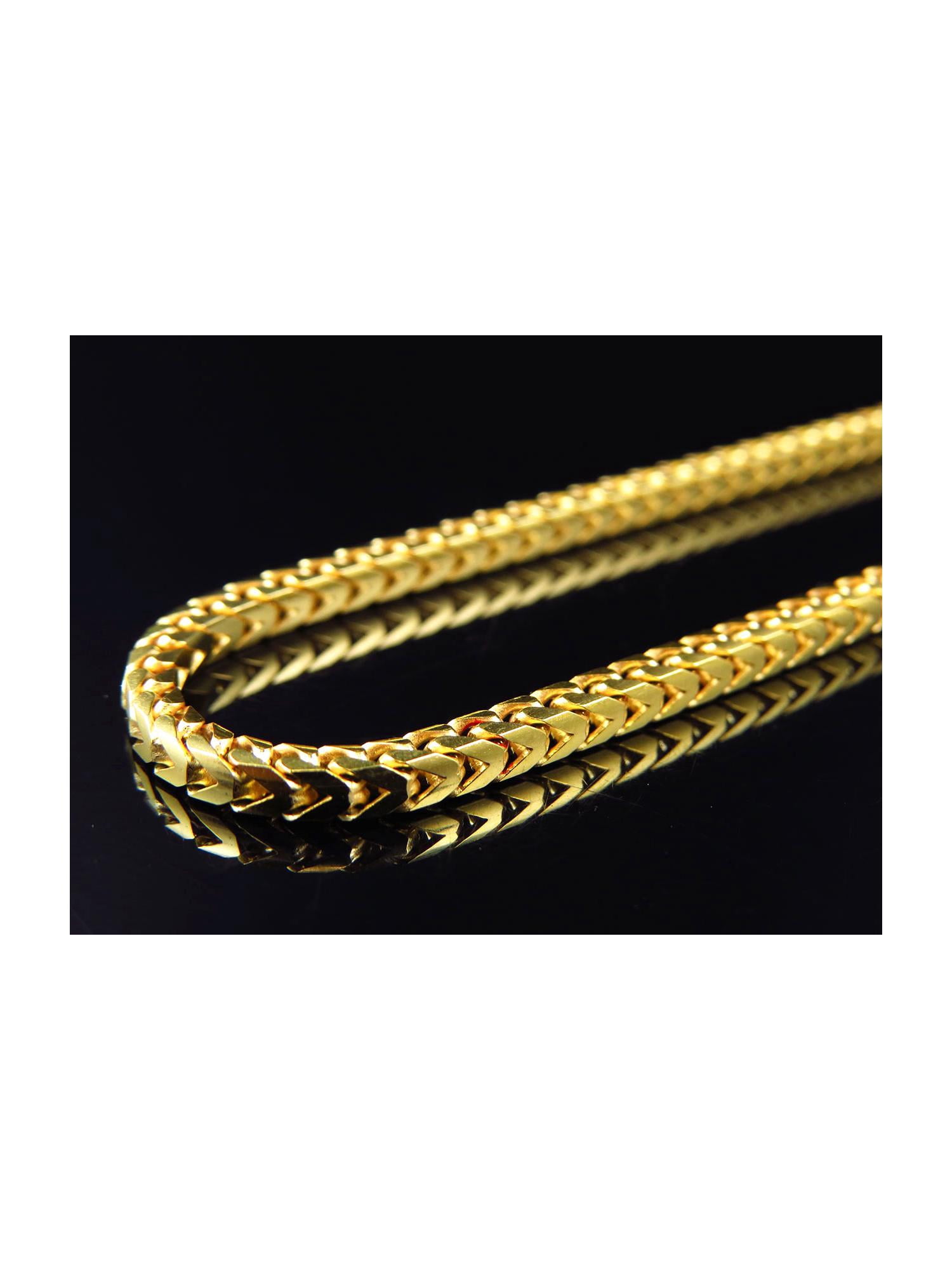 Real 10K Yellow Gold Solid Franco Link Style Chain Necklace 24-36" (2 ...
