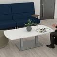 6' Arc Rectangle Shaped Coffee Table For Office Double Post Base ...