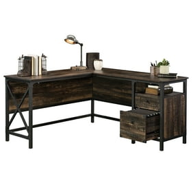 Better Homes & Gardens Modern Farmhouse L-Desk, Rustic Gray Finish ...