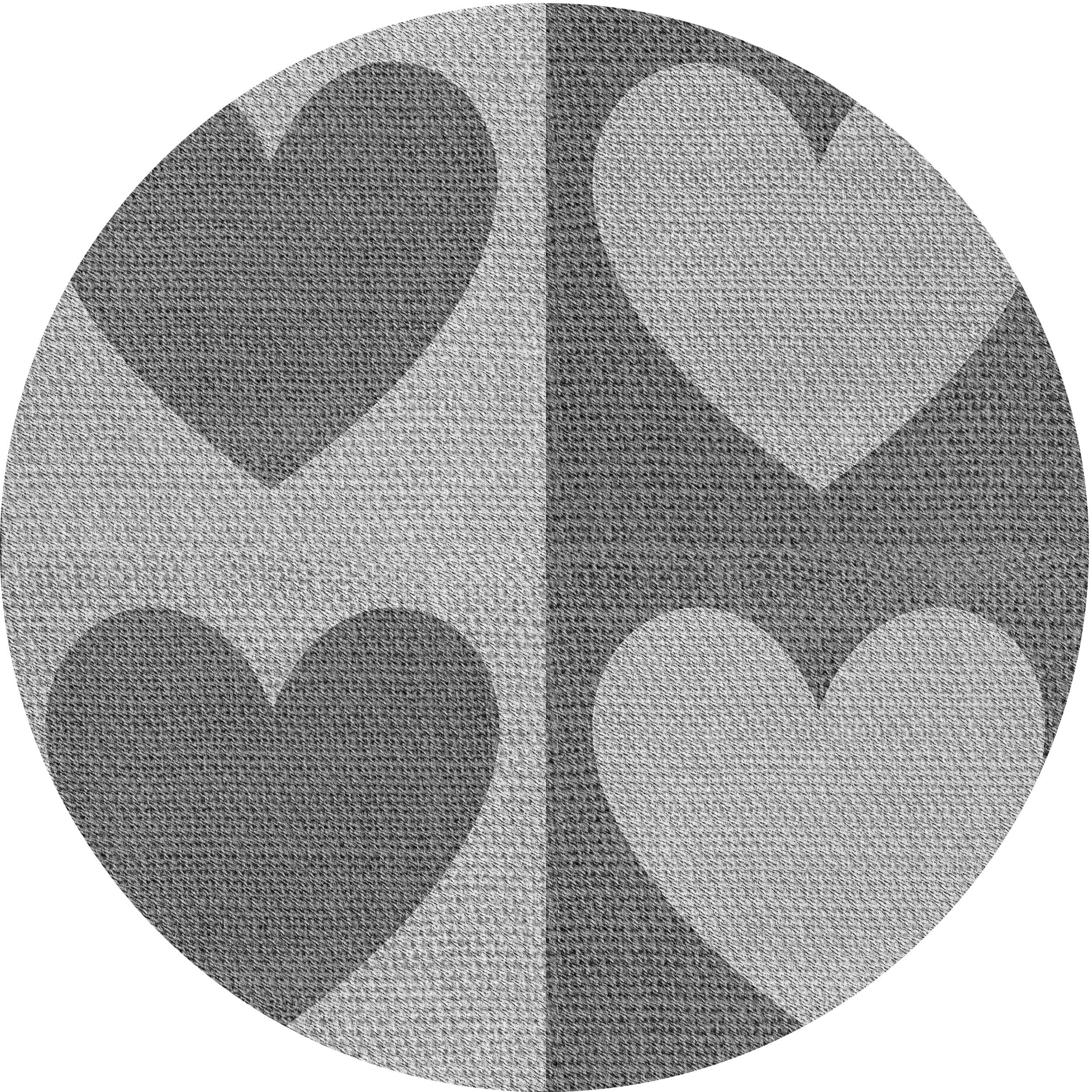 Ahgly Company Indoor Round Patterned Gray Cloud Gray Area Rugs, 5 ...