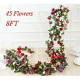 45 flowers 8Ft Artificial Silk Rose Flower Hanging Garland Wedding ... 45 flowers 8Ft Artificial Silk Rose Flower Hanging Garland Wedding ...