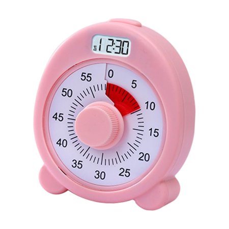 60 Minute Desk Visual Timer Analog Baking Alarm Clock Silent Clock for ...