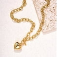 Chunky Gold Necklace Heart Pendant 14k Gold Plated Thick Chain ...